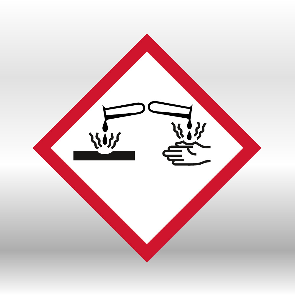 Systemtext - Rörmärkning GHS05-piktogram Frätande 80mmx5m polyester ...