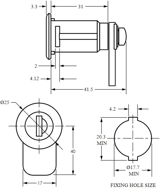 EURO-LOCKS - Cylinder PO16Box Renz F343/01/4 - Copiax